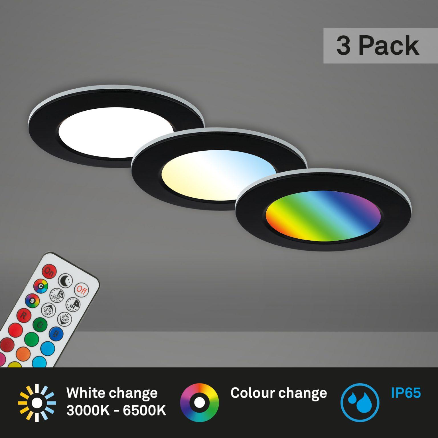 7035035 Led vgradna stropna svetilka, set 3 svetilk, IP65 3×4,8W ...